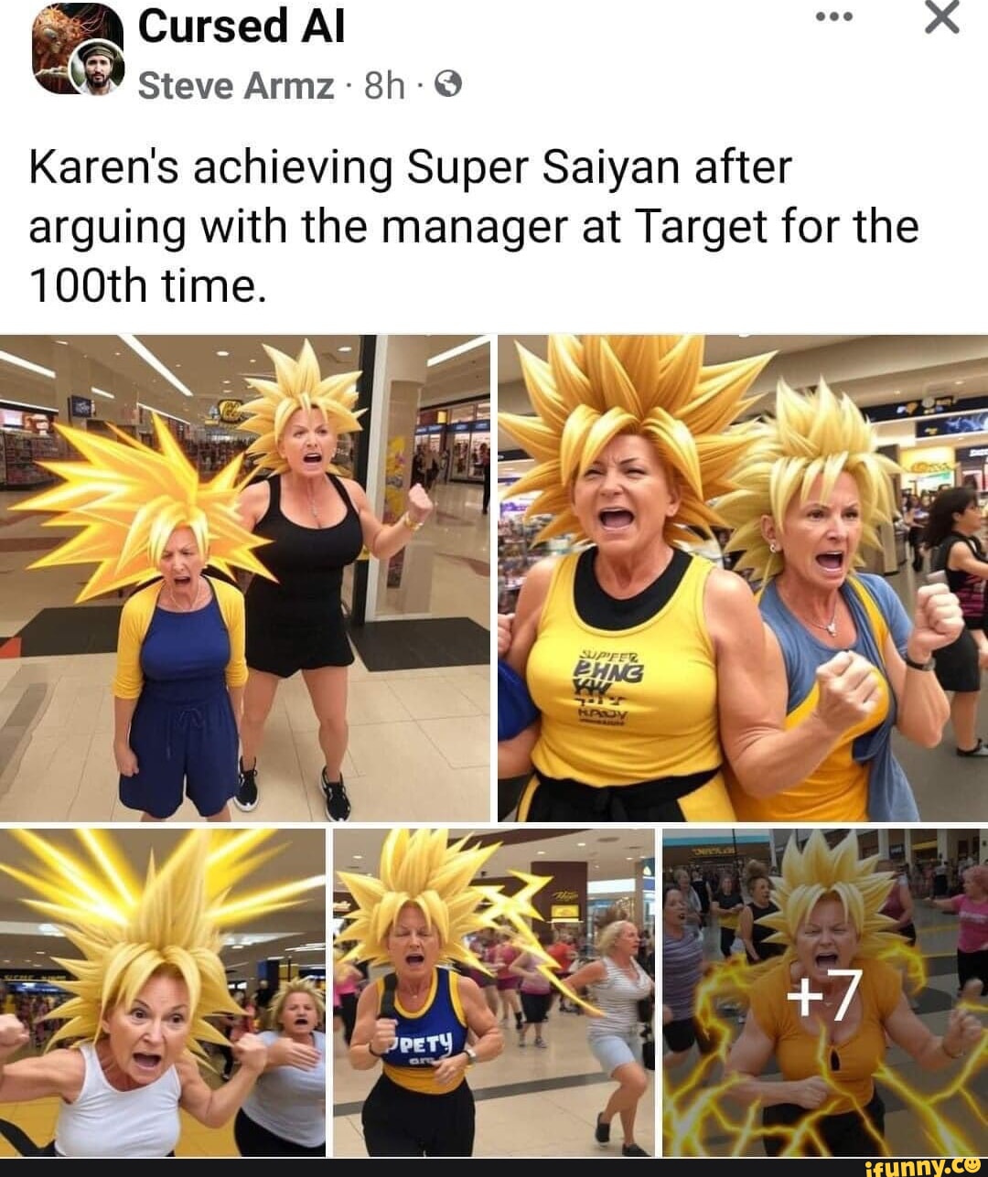 Cursed Al Steve Armz- Karen's achieving Super Saiyan after arguing with ...