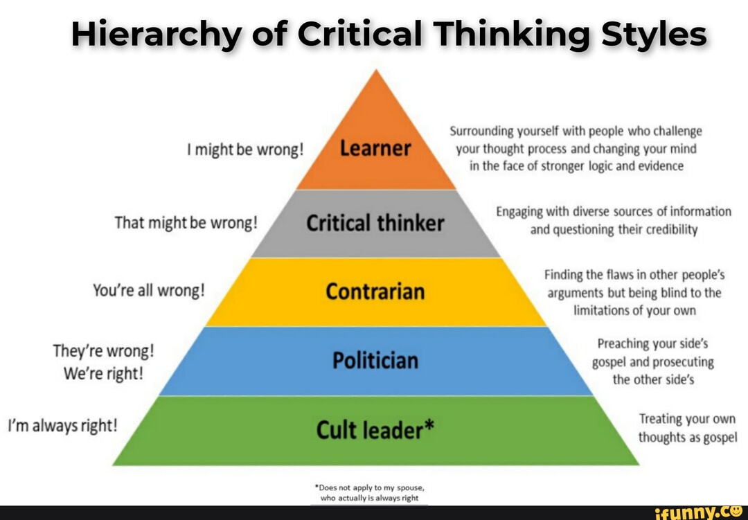 Hierarchy of Critical Thinking Styles Surrounding yourself with people ...