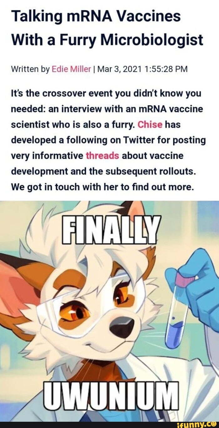 Talking mRNA Vaccines With a Furry Microbiologist Written by Edie ...