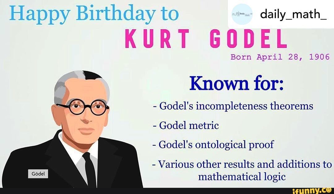 Happy Birthday to KURT GODEL Born April 28, 1906 Known for: - Godel's ...