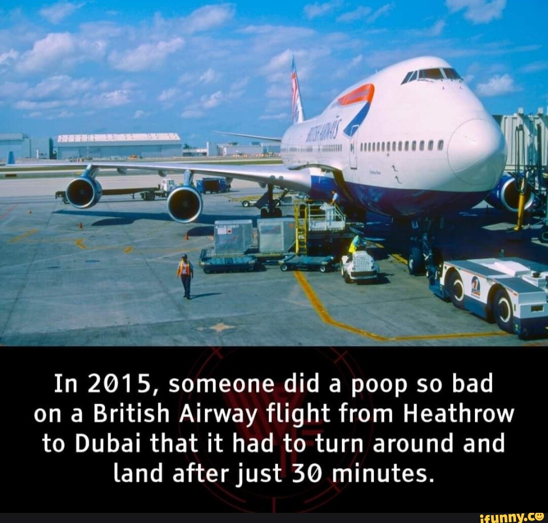 In 2015, someone did poop so bad on British Airway flight from Heathrow ...