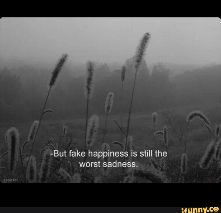 -But fake happiness is still the worst sadness. - iFunny