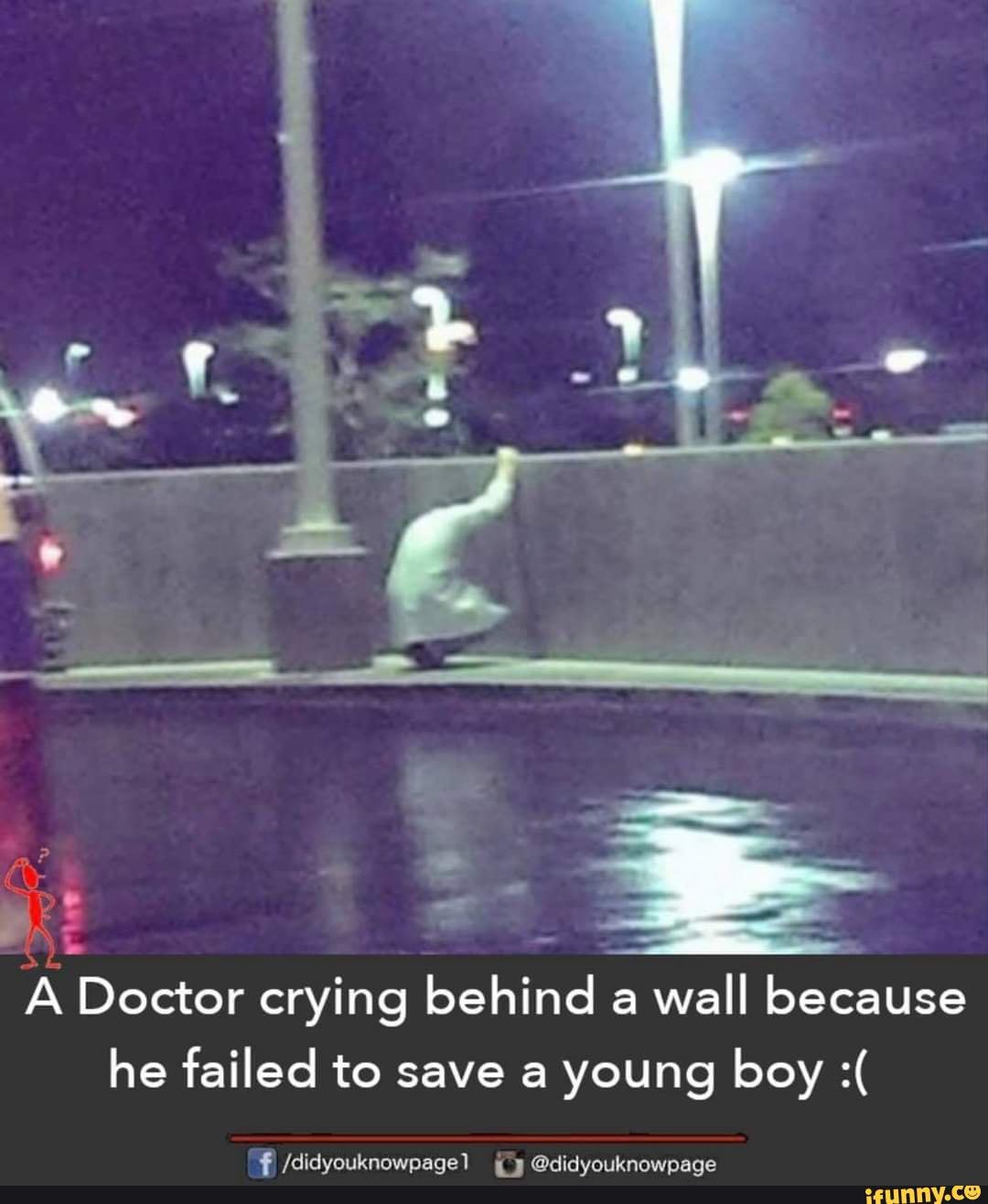 SS A Doctor crying behind a wall because he failed to save a young boy ...