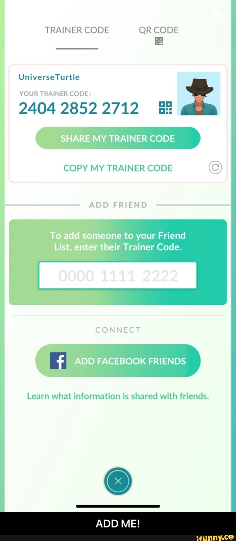 TRAINER CODE QR CODE YOUR TRAINER CODE COPY MY TRAINER CODE ne to your ...