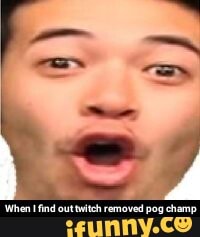 When I find out twitch removed pog champ - iFunny