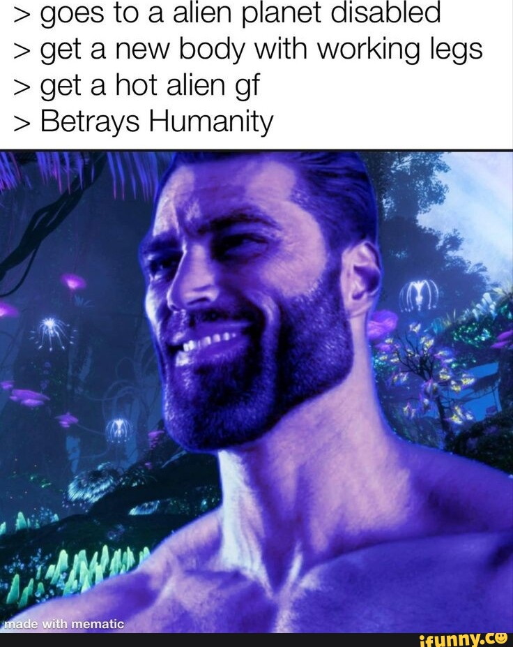 > goes to a alien planet > get a new body with working legs > get a hot ...