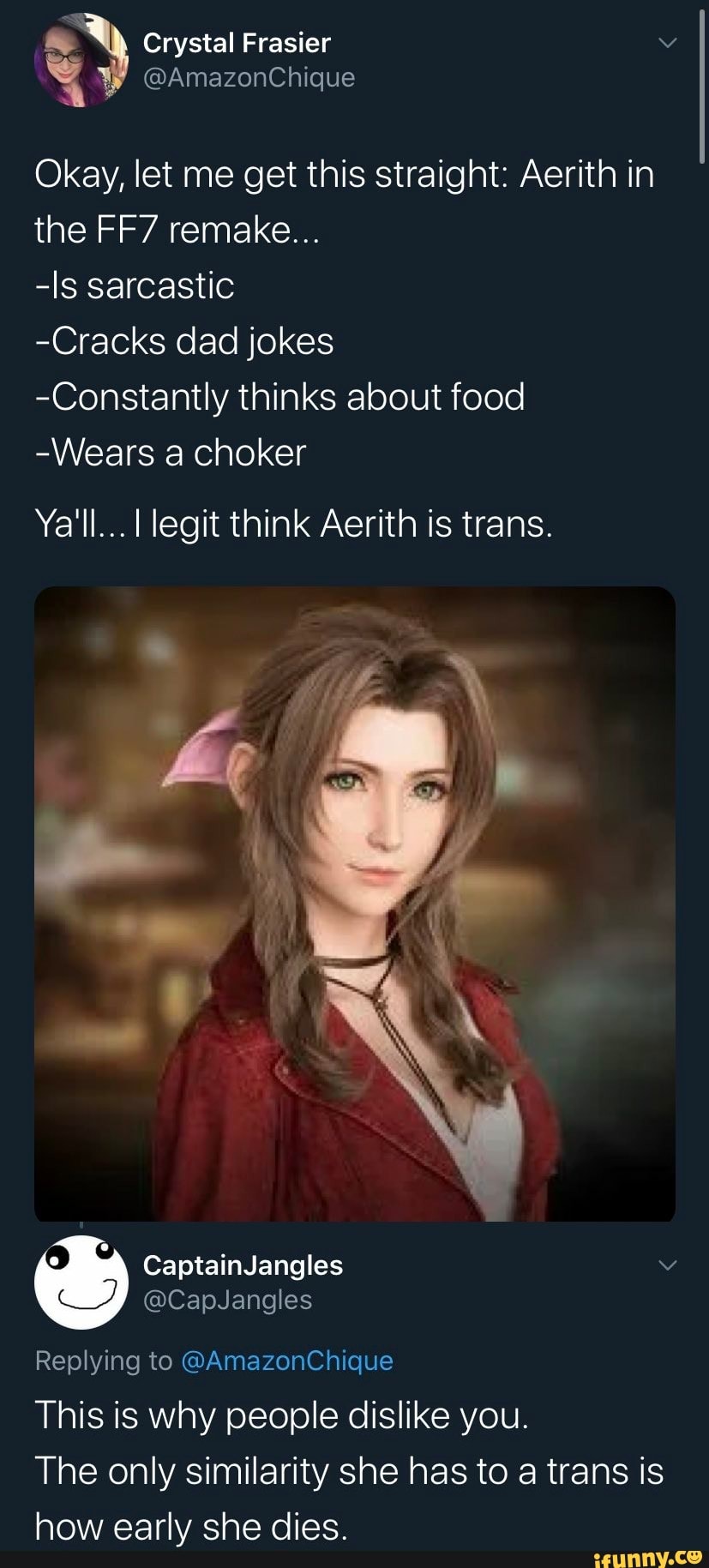 Okay, let me get this straight: Aerith in the FF7 remake... -ls ...
