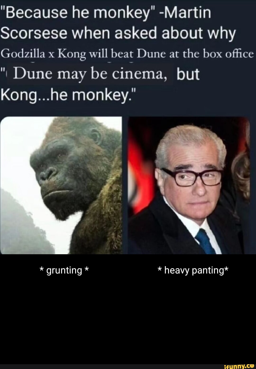 "Because he monkey" -Martin Scorsese when asked about why Godzilla x ...