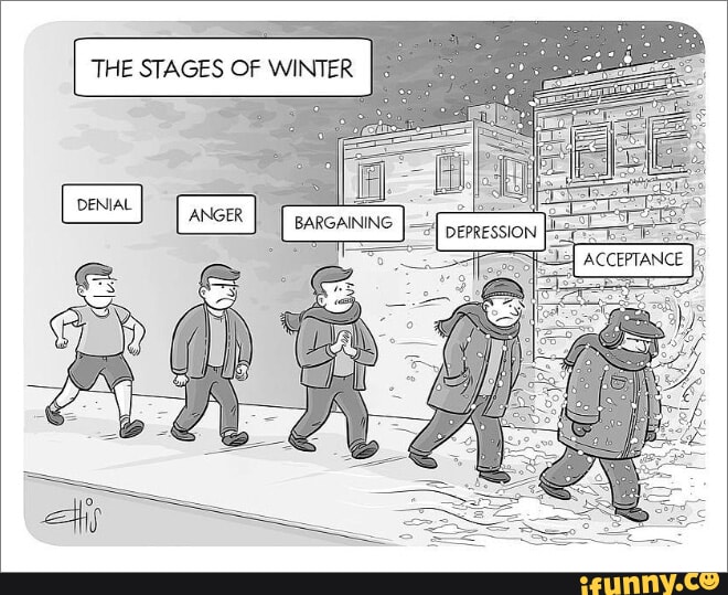 THE STAGES OF WINTER DENIAL @I DEPRESSION - iFunny