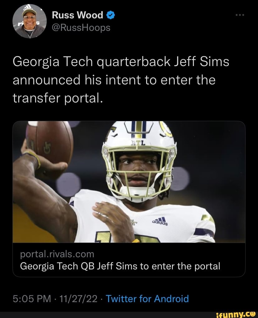 Russ Wood Georgia Tech quarterback Jeff Sims announced his intent to ...