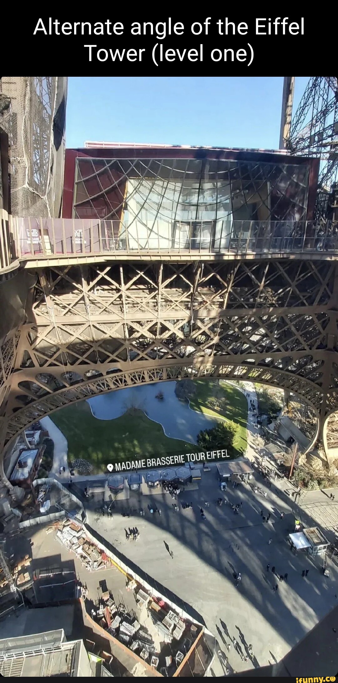 Alternate angle of the Eiffel Tower (level one) NMEBRASS TOUR EIFFEL ...