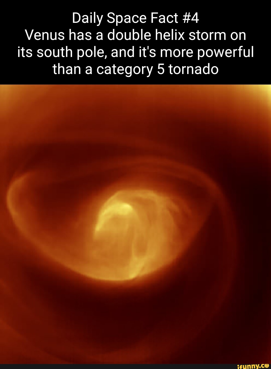 Daily Space Fact #4 Venus has a double helix storm on its south pole ...