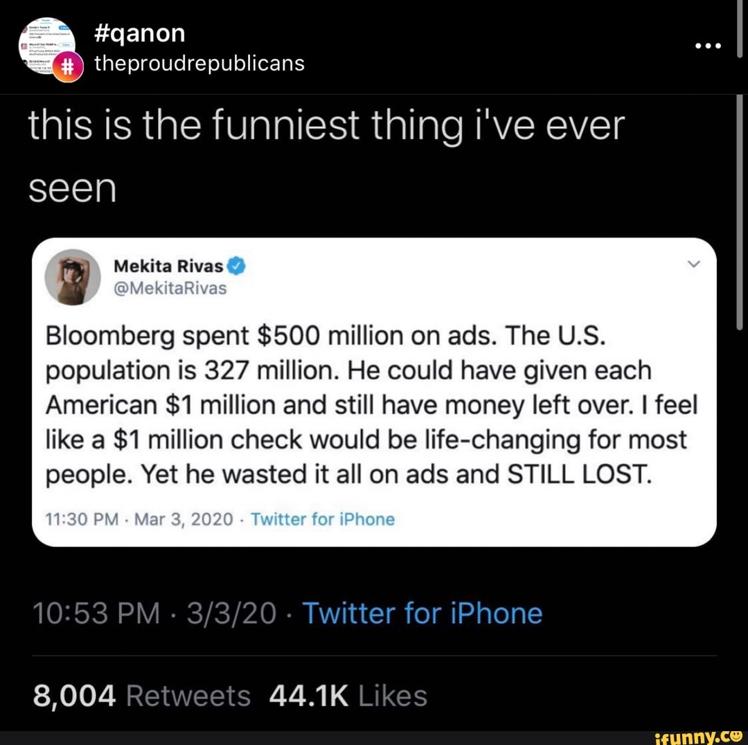 This is the funniest thing I've ever seen y Bloomberg spent $500 ...