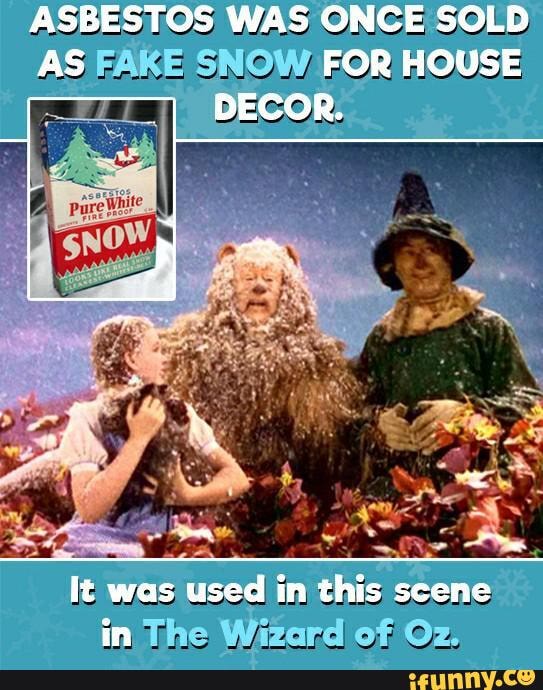 ASBESTOS WAS ONCE SOLD AS FAKE SNOW FOR HOUSE DECOR. It was used in ...