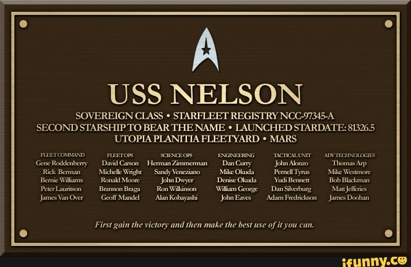 USS NELSON SOVEREIGN CLASS STARFLEET REGISTRY NC SECOND STARS TO BEAR ...