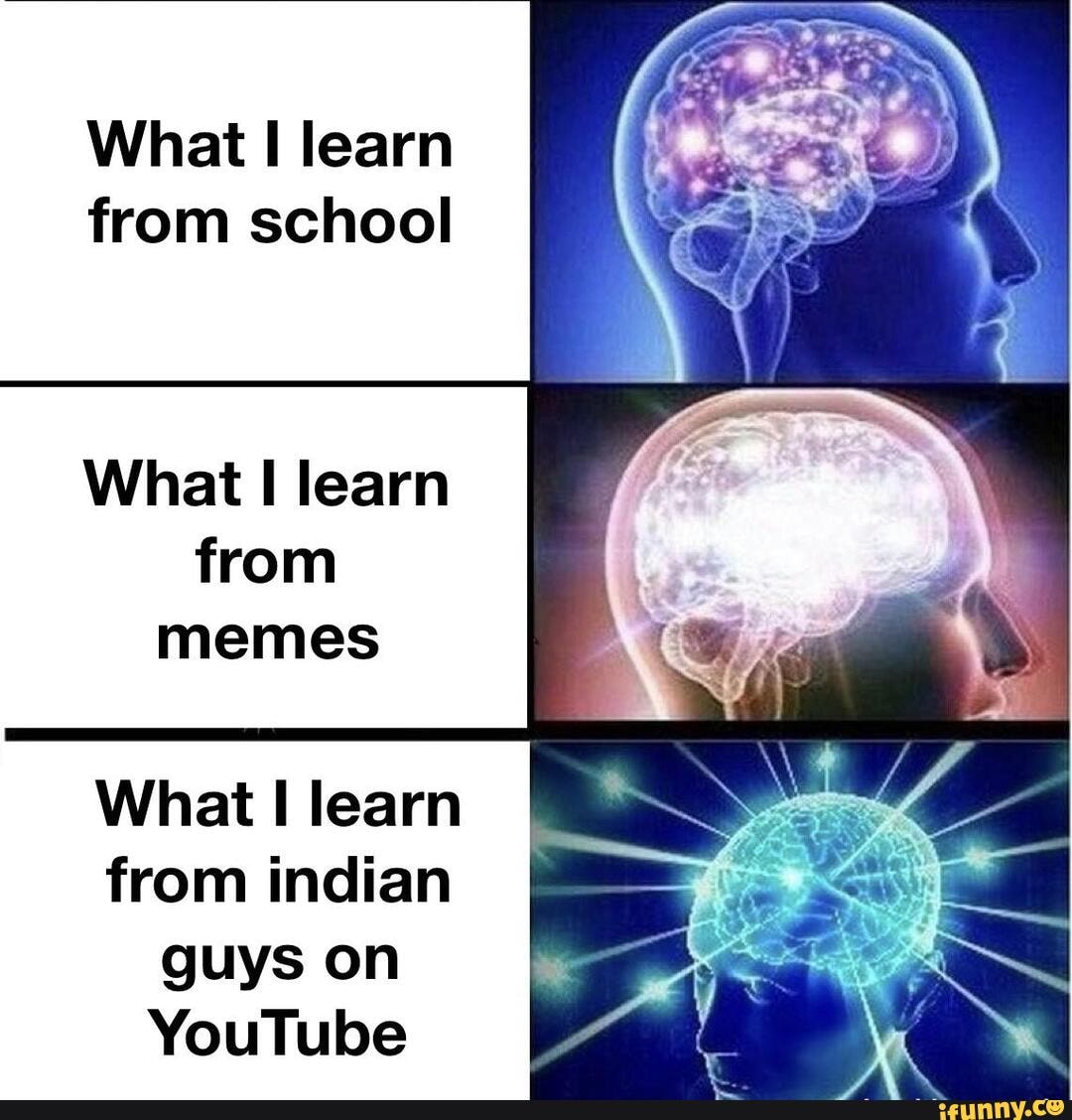 What learn from school What learn from memes What learn from indian ...