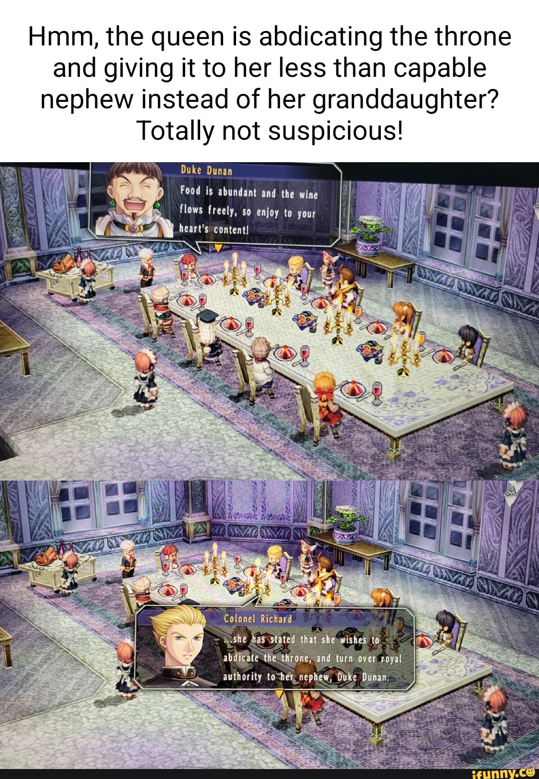 Hmm, the queen is abdicating the throne and giving it to her less than ...