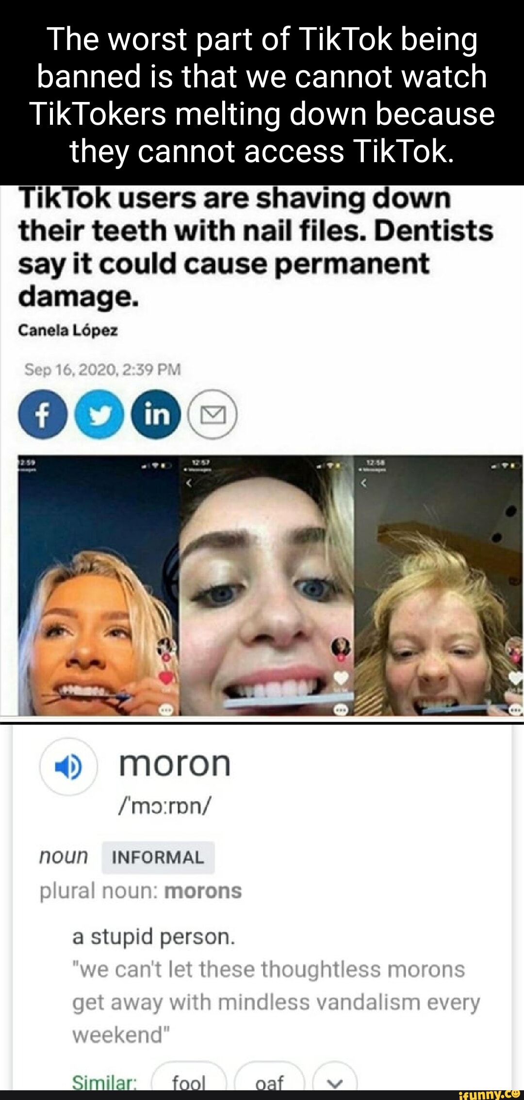 The worst part of TikTok being banned is that we cannot watch TikTokers melting down because ...