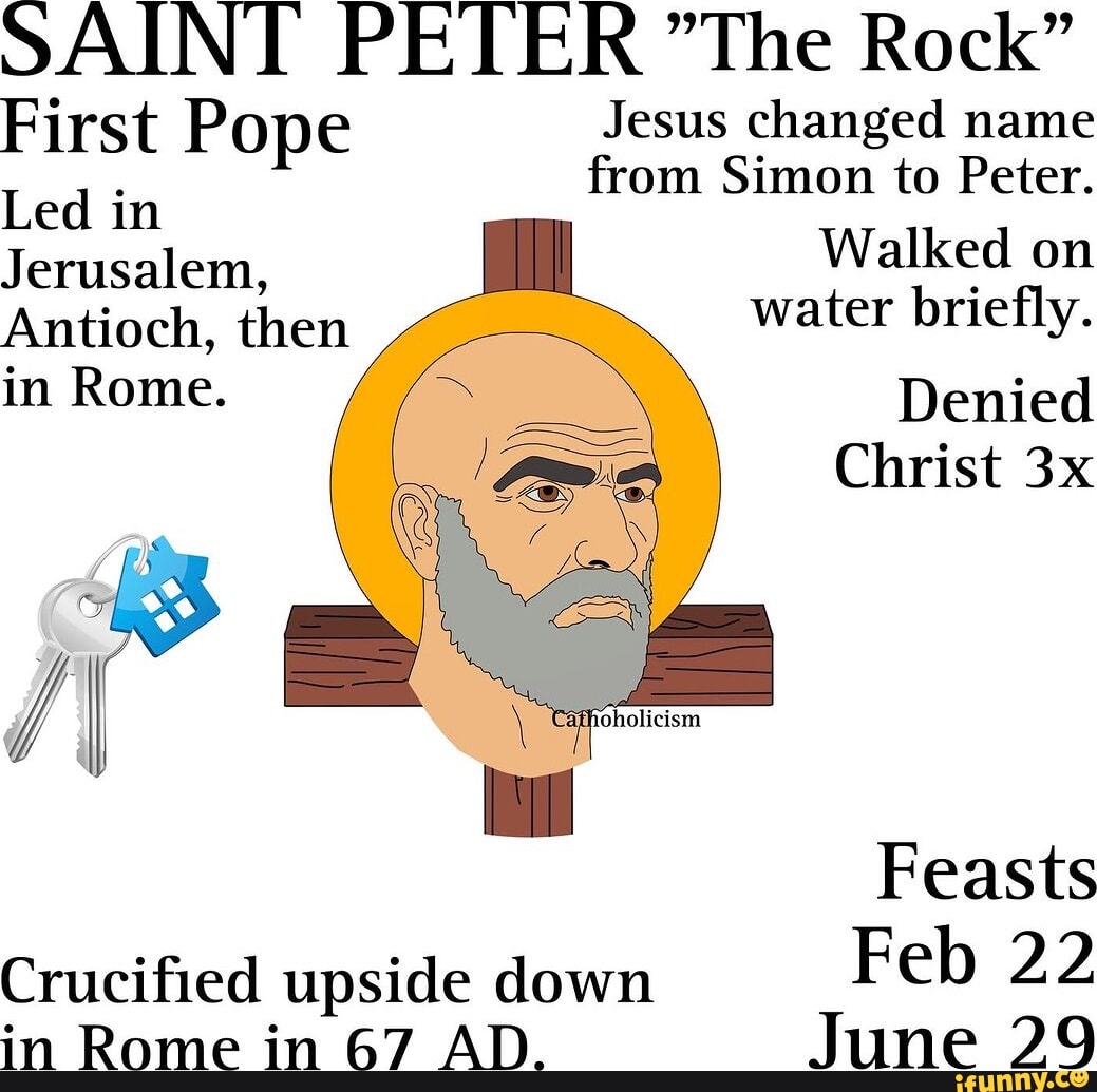NI PETER "The Rock" First Pope Jesus changed name from Simon to Peter ...
