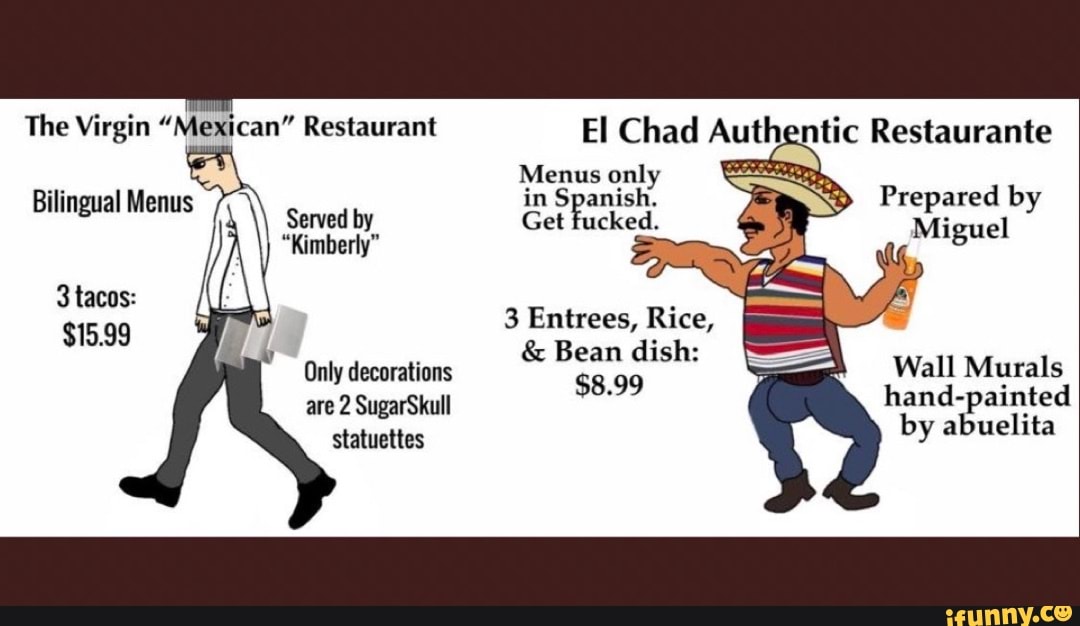 The Virgin "Mexican" Restaurant El Chad Authentic Restaurante Menus ...