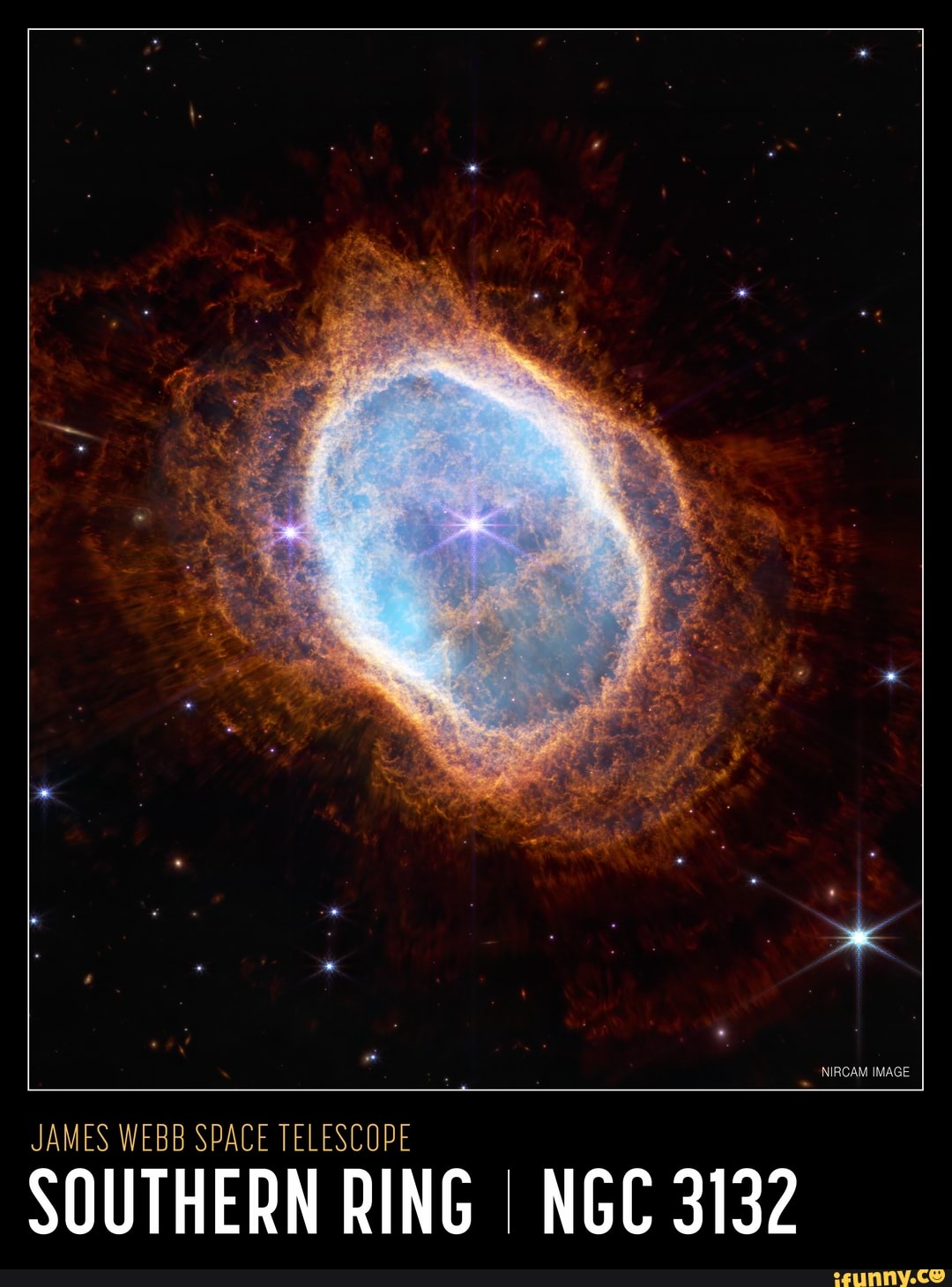 NIRCAM IMAGE JAMES WEBB SPACE TELESCOPE SOUTHERN RING I NGC 3132 - )