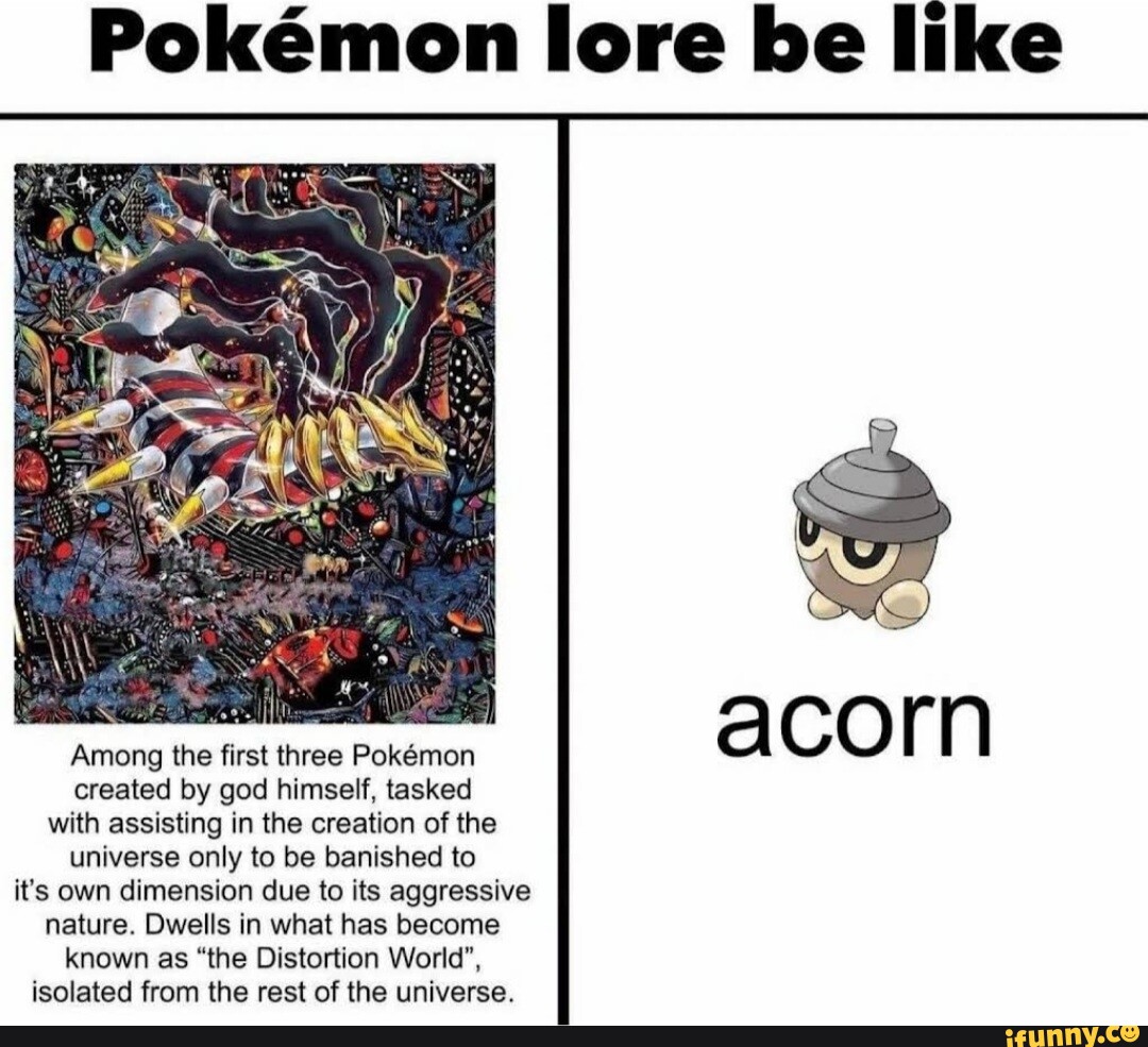 Pokemon lore be like Among the first three Pokemon created by god ...