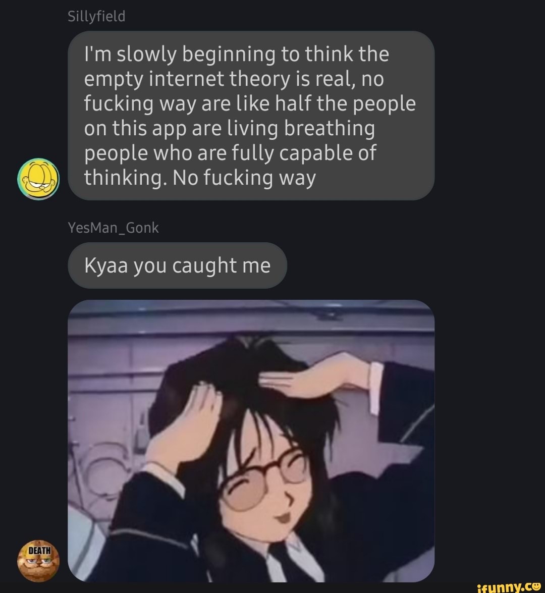 Sillyfield I'm slowly beginning to think the empty internet theory is ...