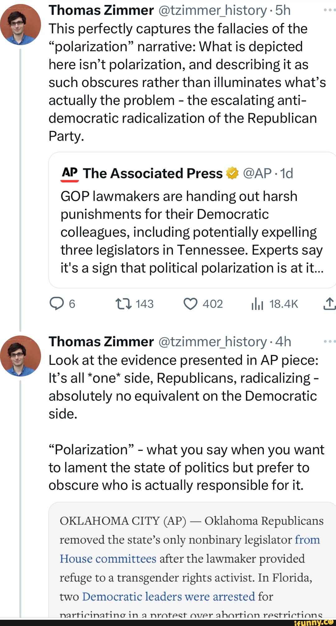 Thomas Zimmer @tzimmer history Sh This perfectly captures the fallacies ...