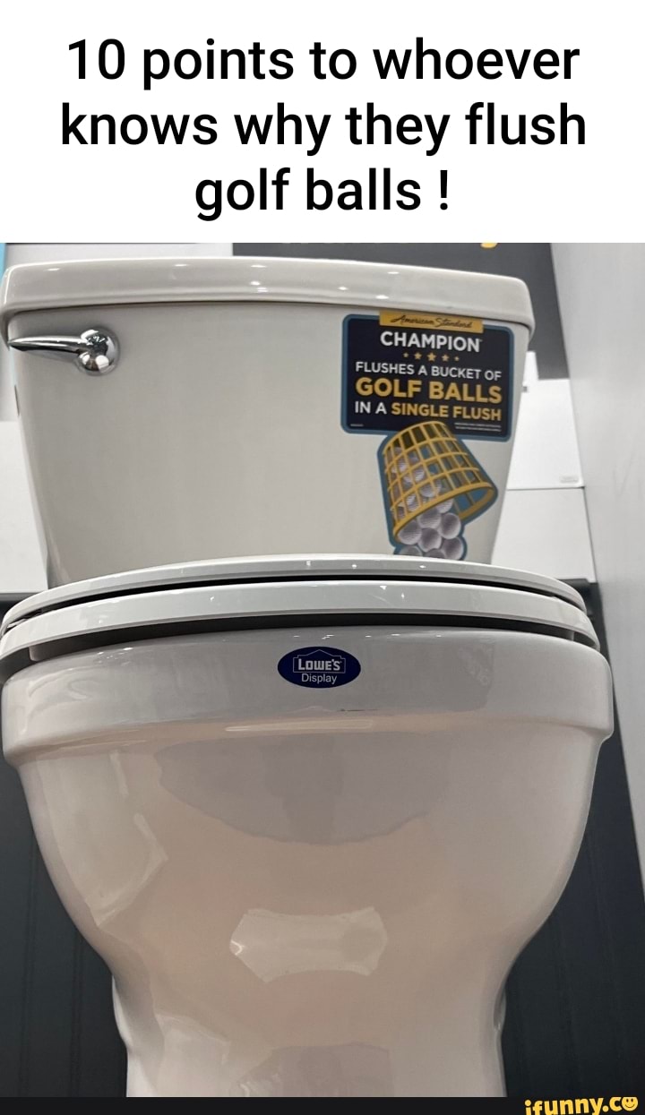 10 points to whoever knows why they flush golf balls ! FLUSHES BUCKET ...