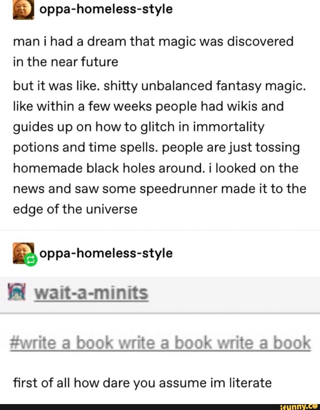 FL oppa-homeless-style man i had a dream that magic was discovered in ...