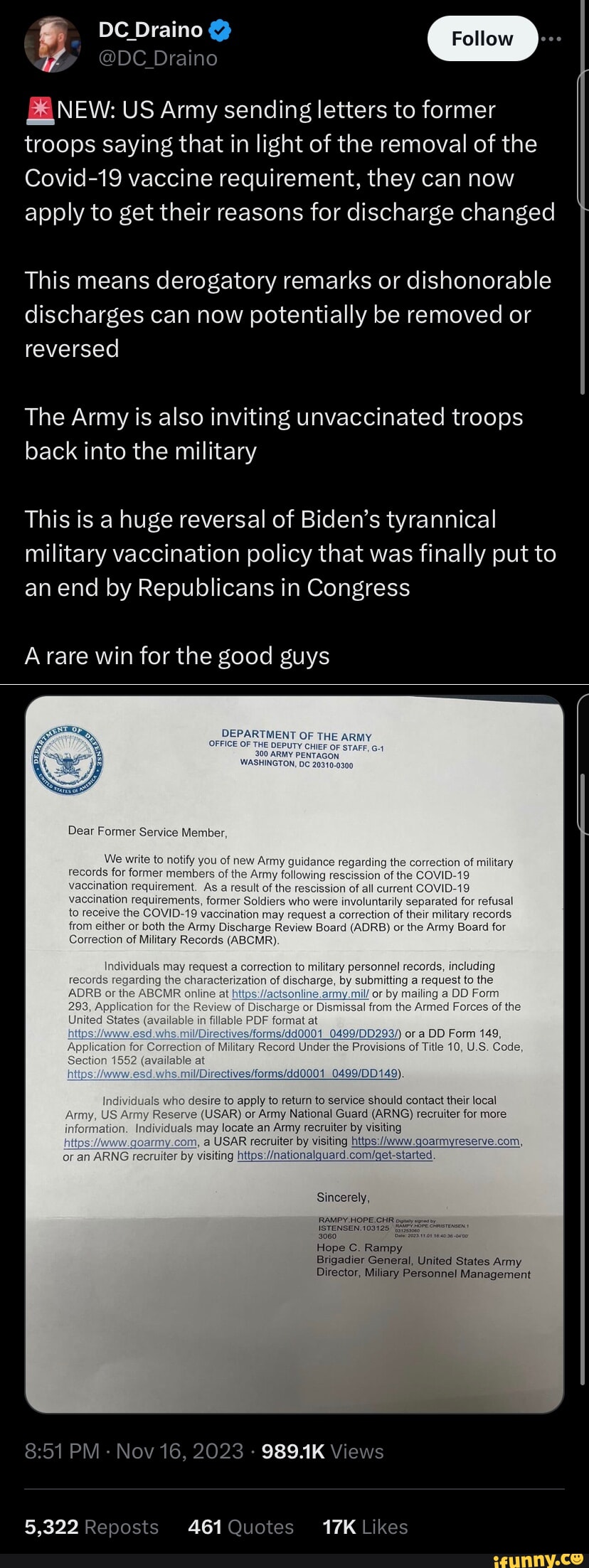 _ DC Draino @DC @ Draino Fotlow NEW: US Army sending letters to former ...