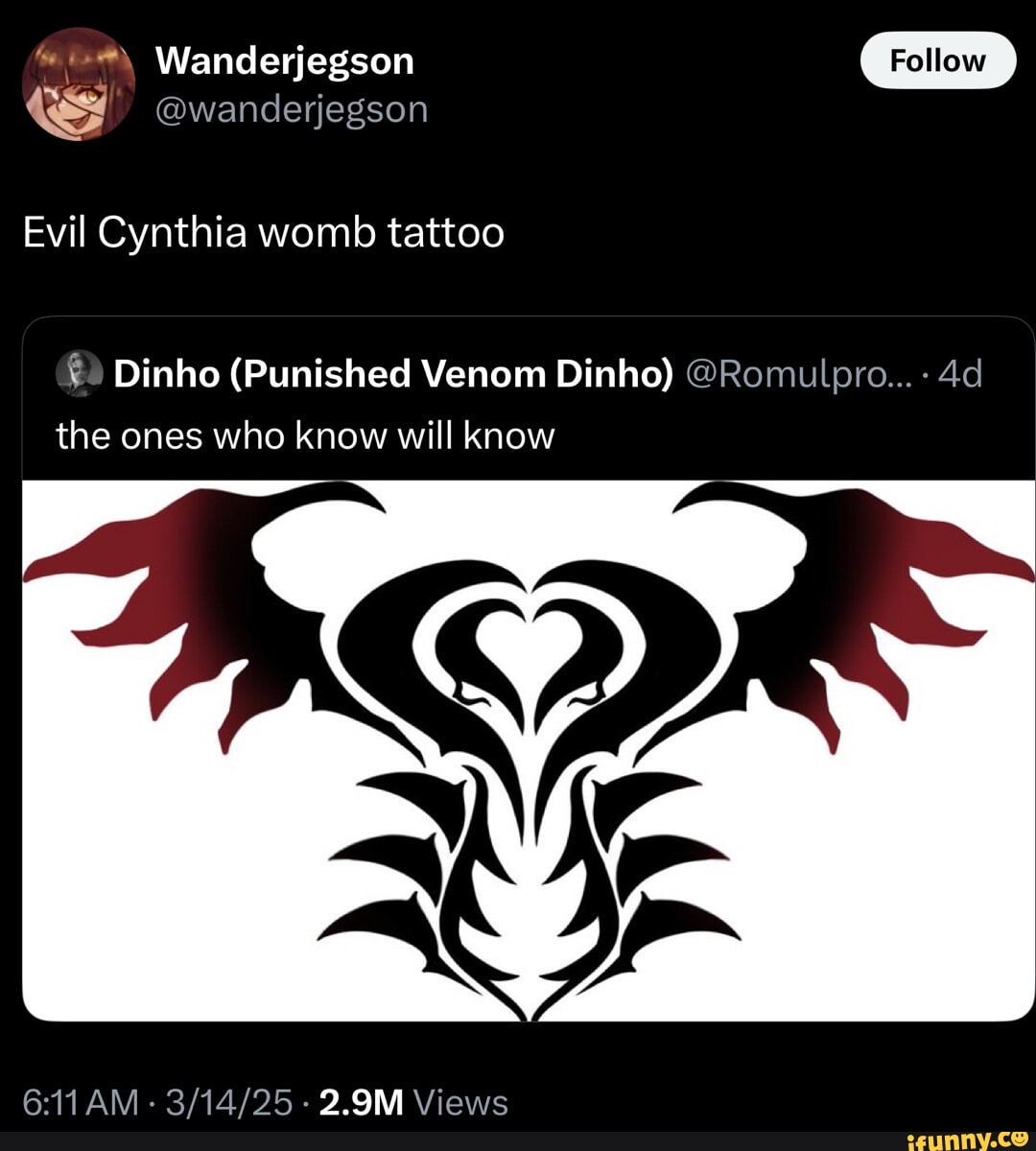 Wanderjegson SS @wanderjegson Evil Cynthia womb tattoo Dinho (Punished ...