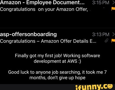 Amazon - Employee Document. Congratulations on your Amazon Offer, asp ...
