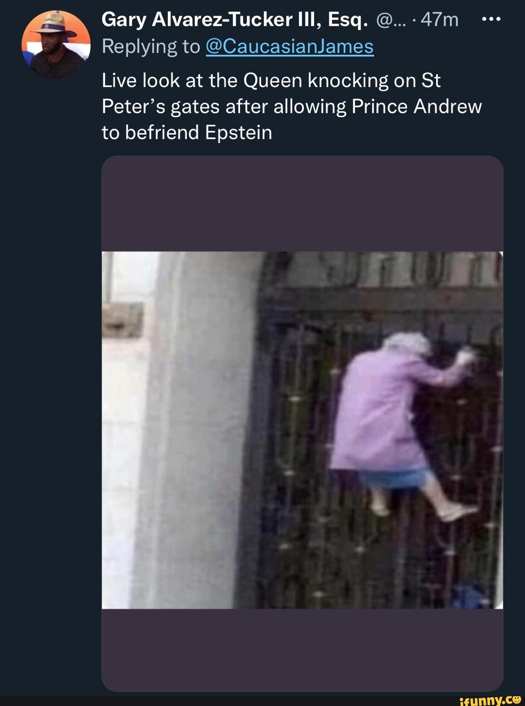 Gary Alvarez-Tucker III, Esq. Replying to @CaucasianJames Live look at ...