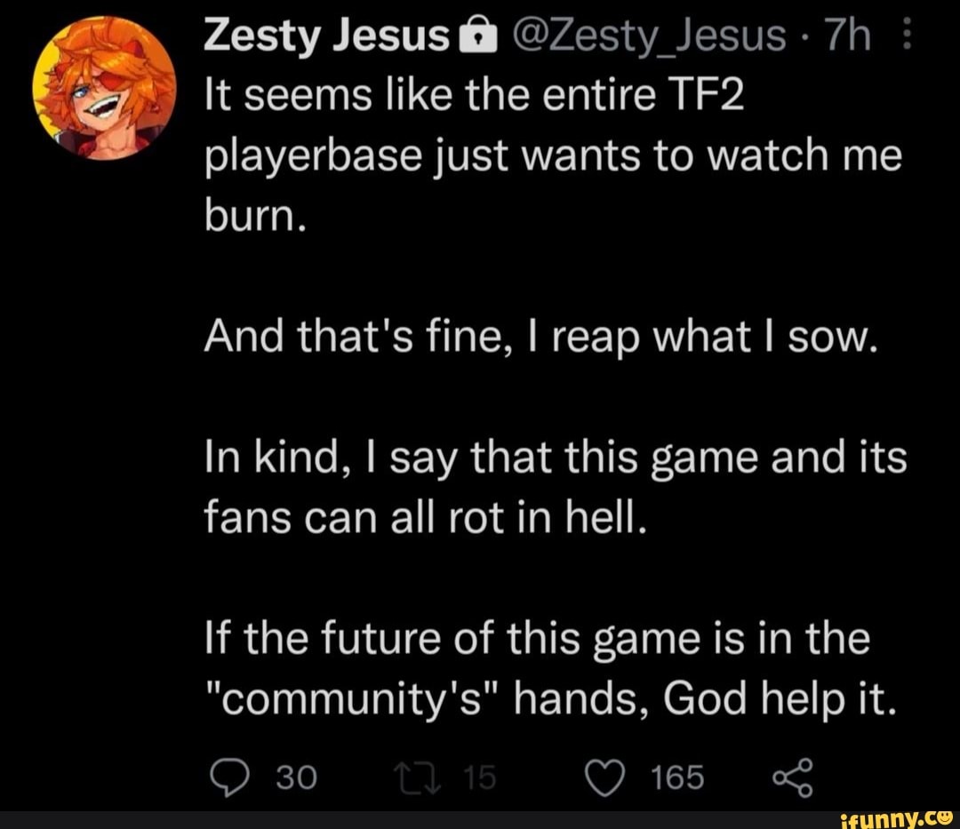Zesty Jesus & @Zesty Jesus It seems like the entire playerbase just ...