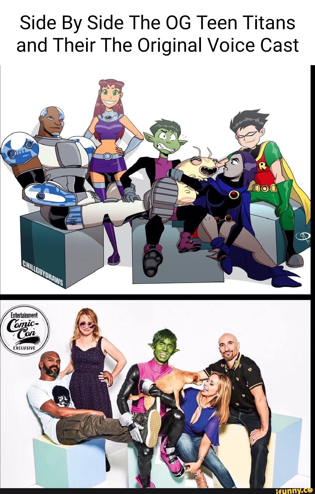 Side By Side The OG Teen Titans and Their The Original Voice Cast - iFunny