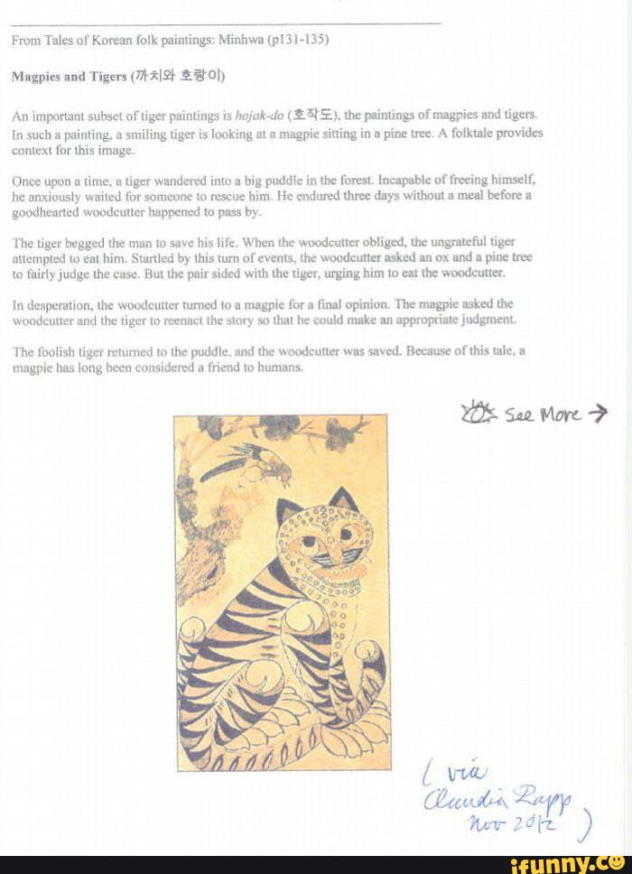 From Tales of Korean folk paintings: Minhwa (p131-135) Magpies and ...