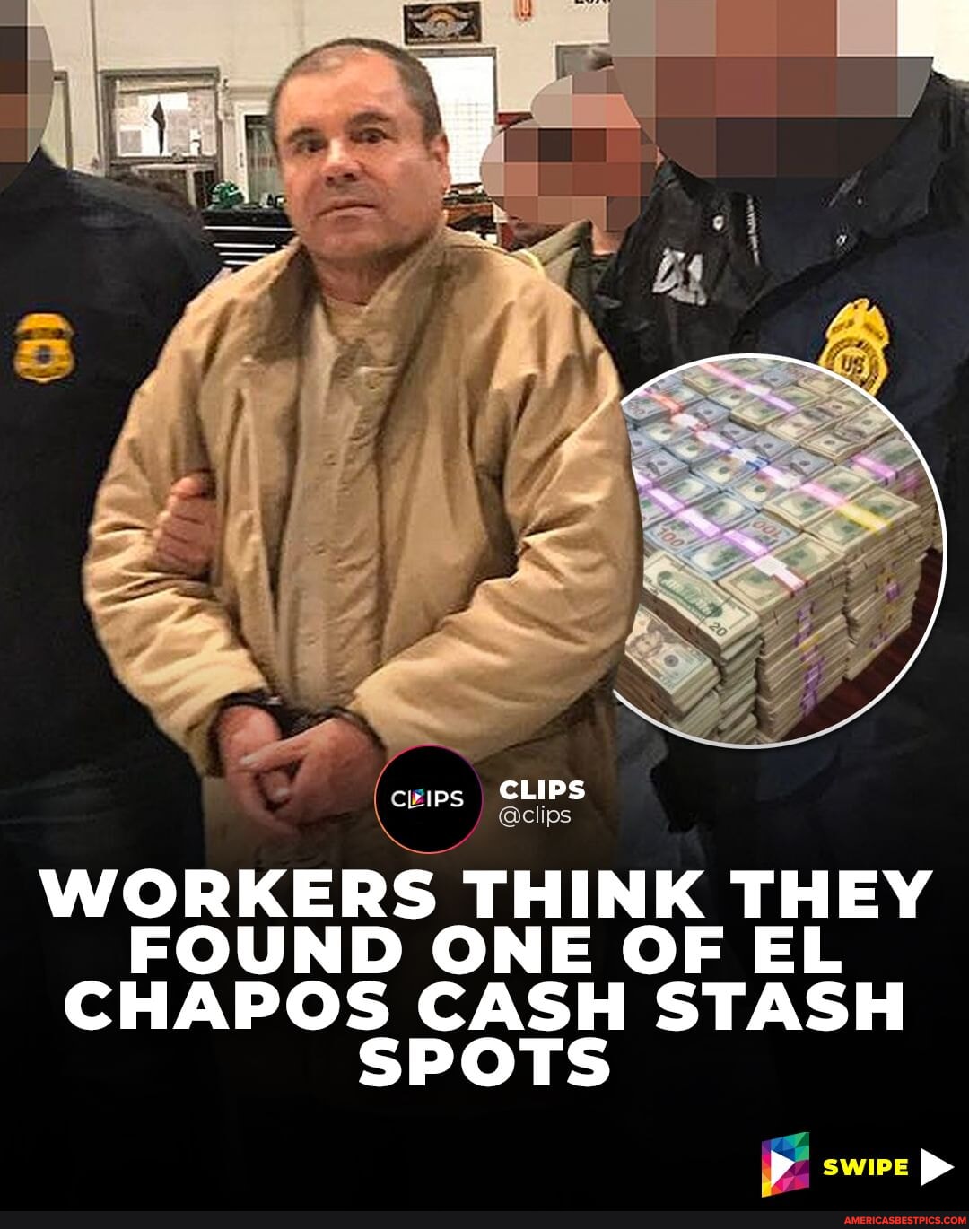 The viral footage shows the construction workers removing loads of cash ...