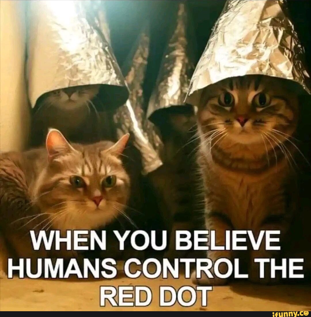 WHEN YOU BELIEVE HUMANS CONTROL THE RED DOT - iFunny