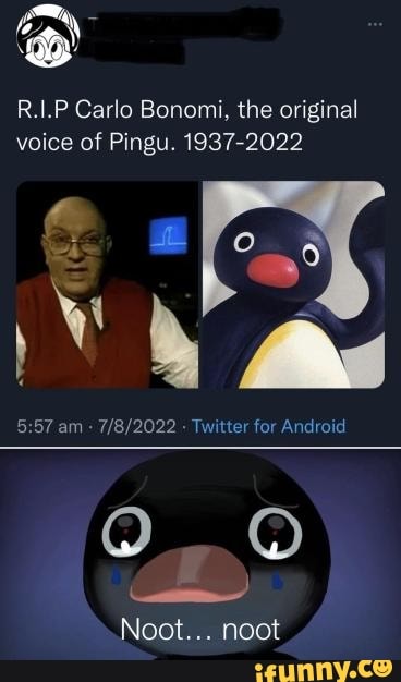 R.I.P Carlo Bonomi, the original voice of Pingu. 1937-2022 am - Twitter ...