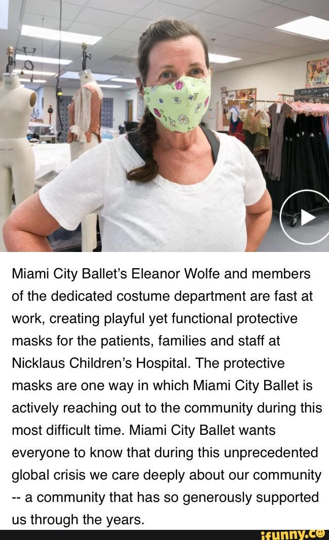 Miami City Ballet's Eleanor Wolfe and members of the dedicated costume ...