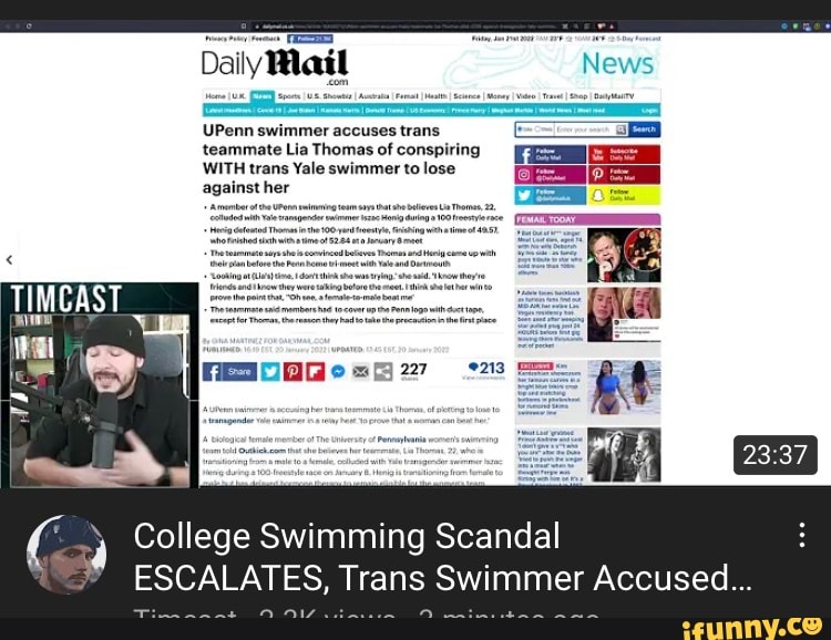 Dally Flail UPenn swimmer accuses trans teammate Lin Thomas of ...