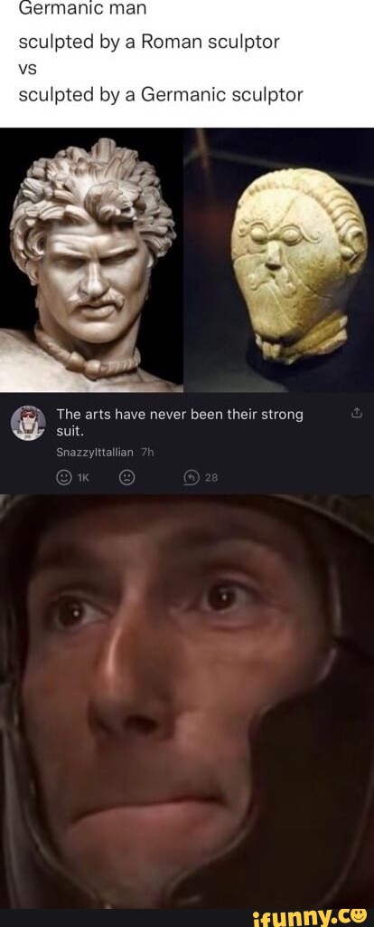 Germanic man sculpted by a Roman sculptor vs sculpted by a Germanic ...