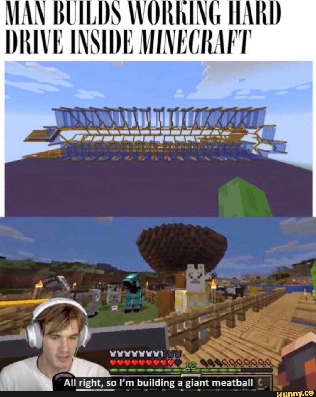 MAN BUILDS WORKING HARD DRIVE INSIDE MINECRAFT All right, so I'm ...