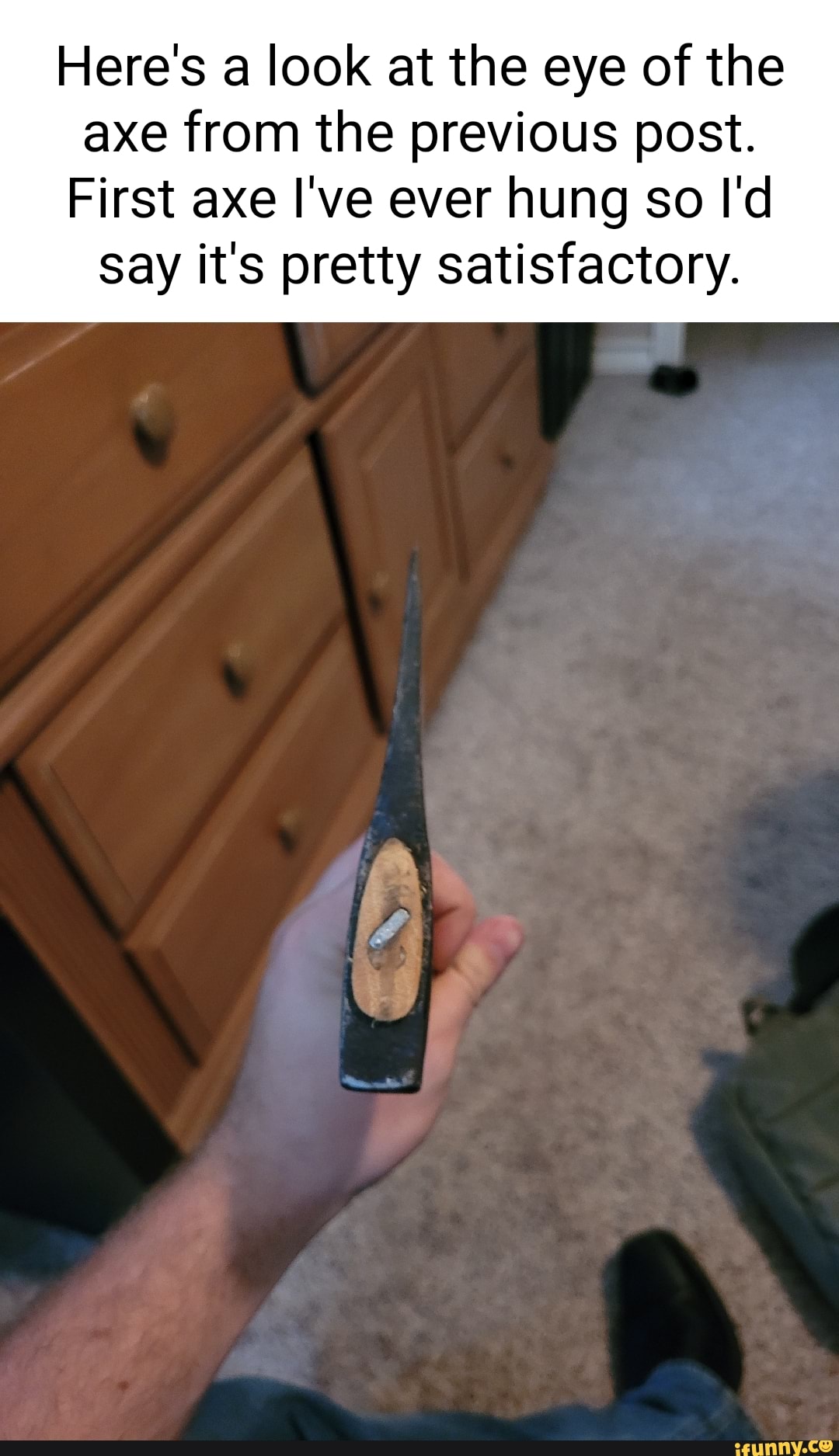 Here's a look at the eye of the axe from the previous post. First axe I ...