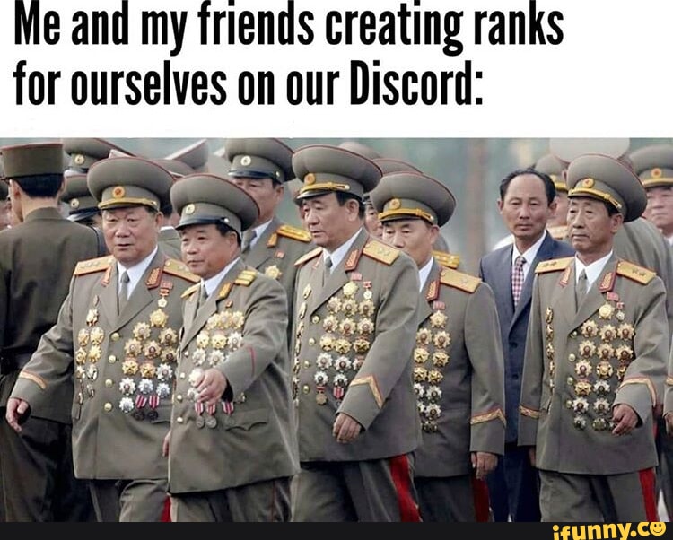 Y iriends creating ranks for ourselves on our Discord: - iFunny