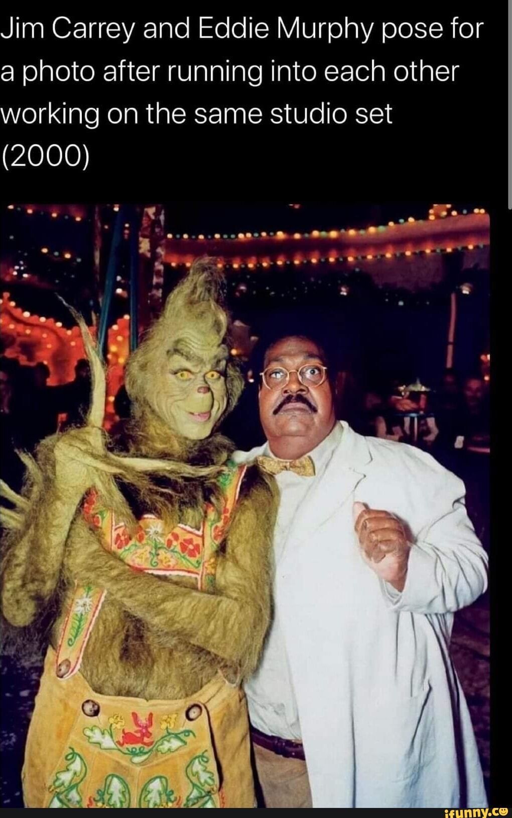 Jim Carrey and Eddie Murphy pose for a photo after running into each ...