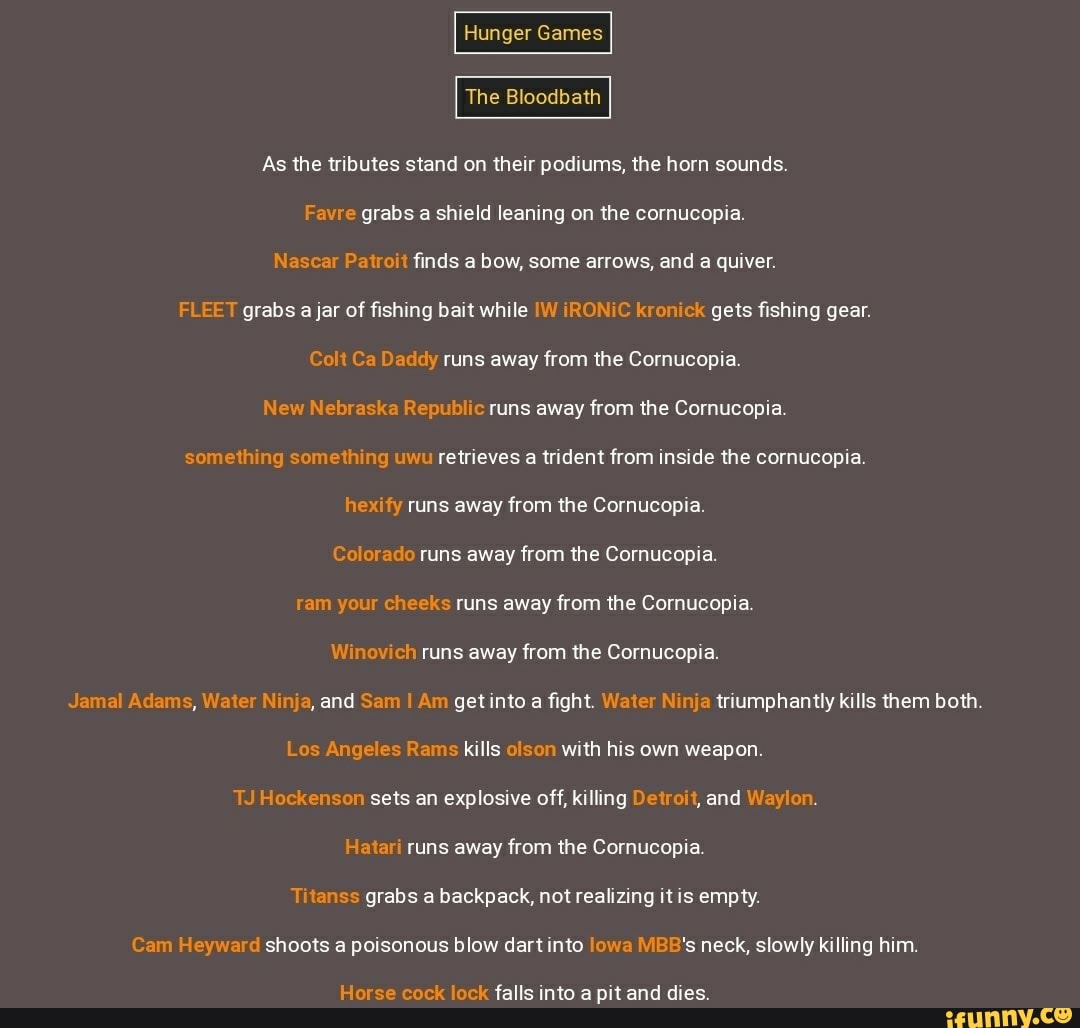 Hunger Games The Bloodbath As the tributes stand on their podiums, the ...