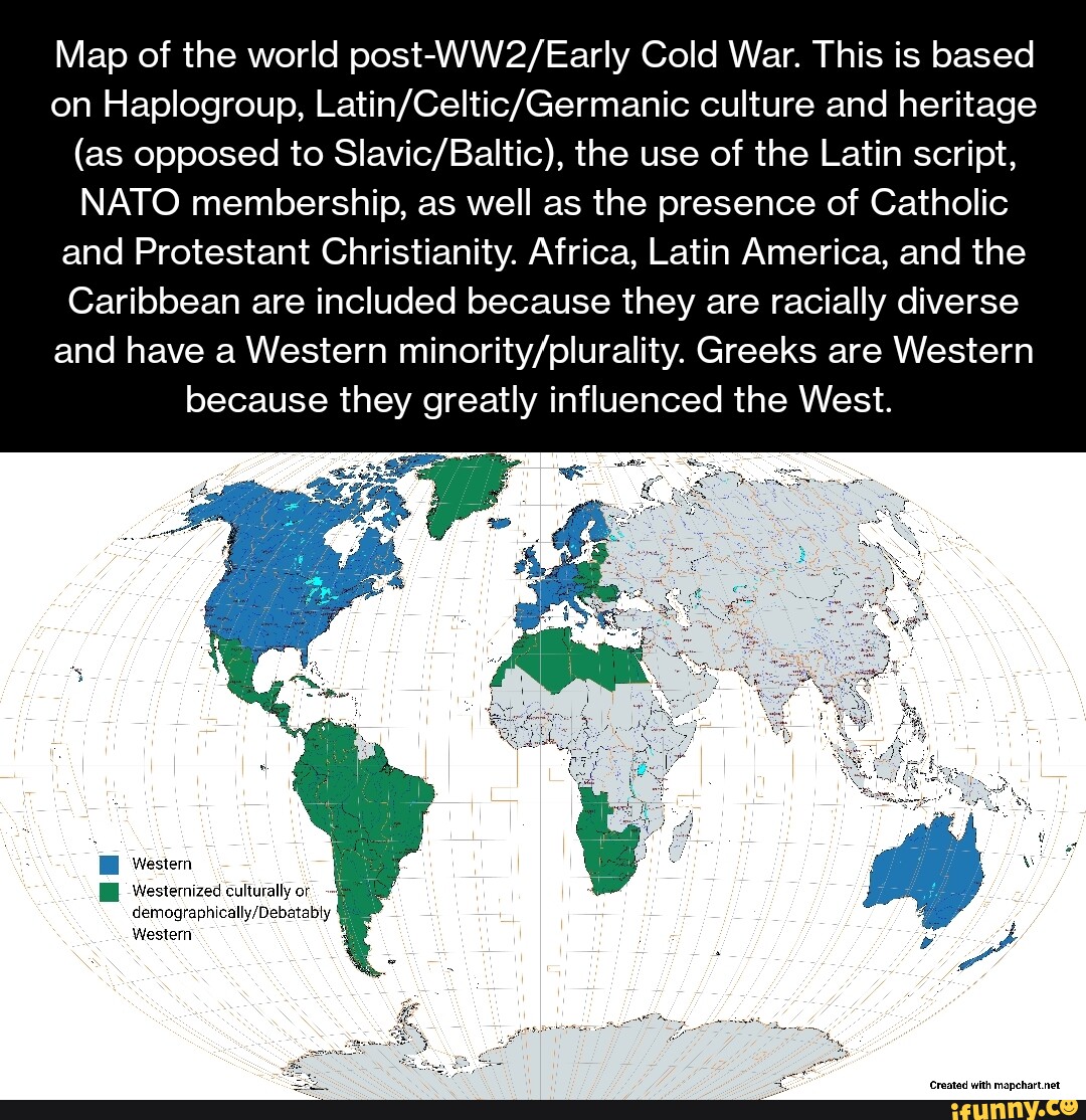Map of the world Cold War. This is based on Haplogroup, culture and ...