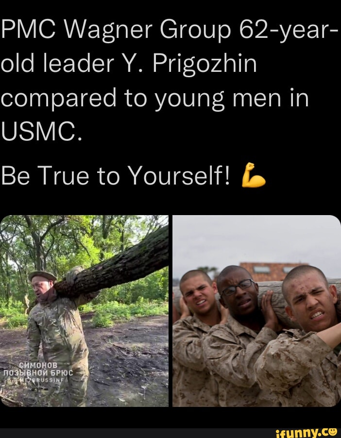 PMC Wagner Group 62-year- old leader Y. Prigozhin compared to young men ...